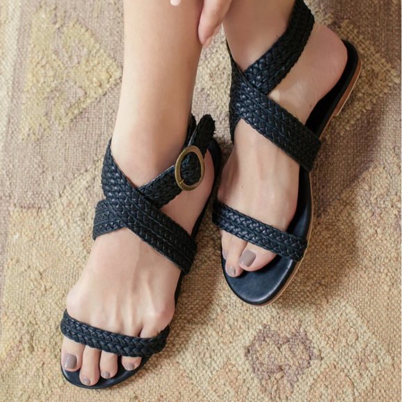 Bali Elf | Shoes | Nwt Bali Elf Handmade Black Braided Leather Sandals ...
